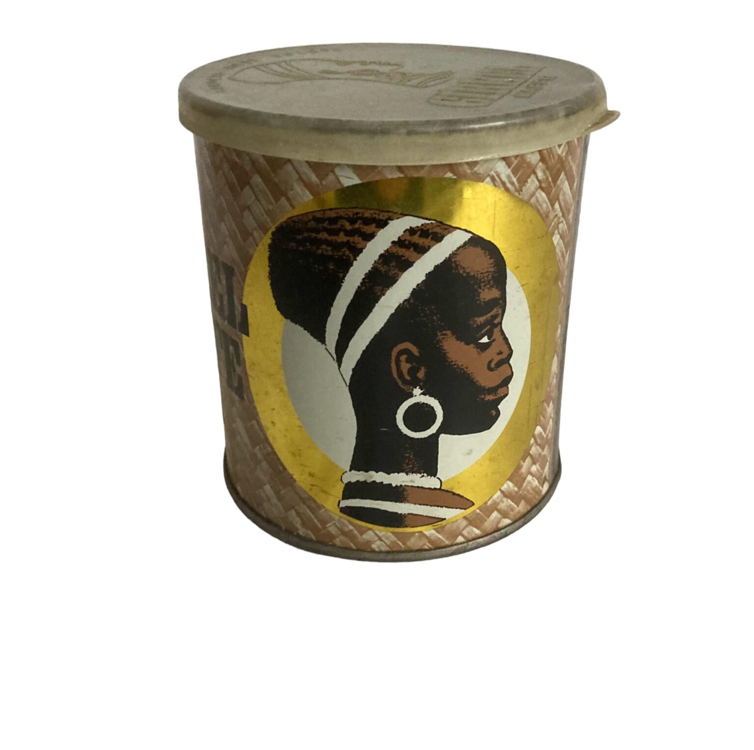 Cirkel kaffe dåse guld - Retro-Shoppen.DK