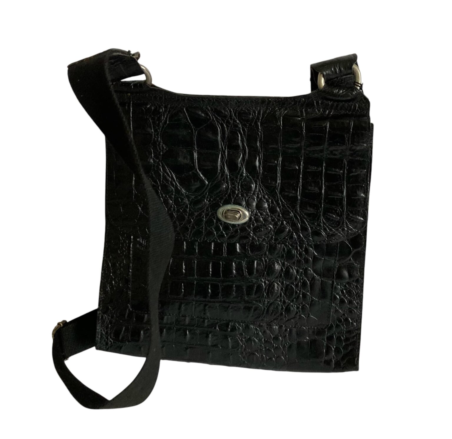 Sort taske i krokodille skind - Retro-Shoppen.DK